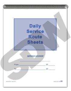 Daily Service Route Sheets (Form #RS-547-SB) #4-159 – SDW