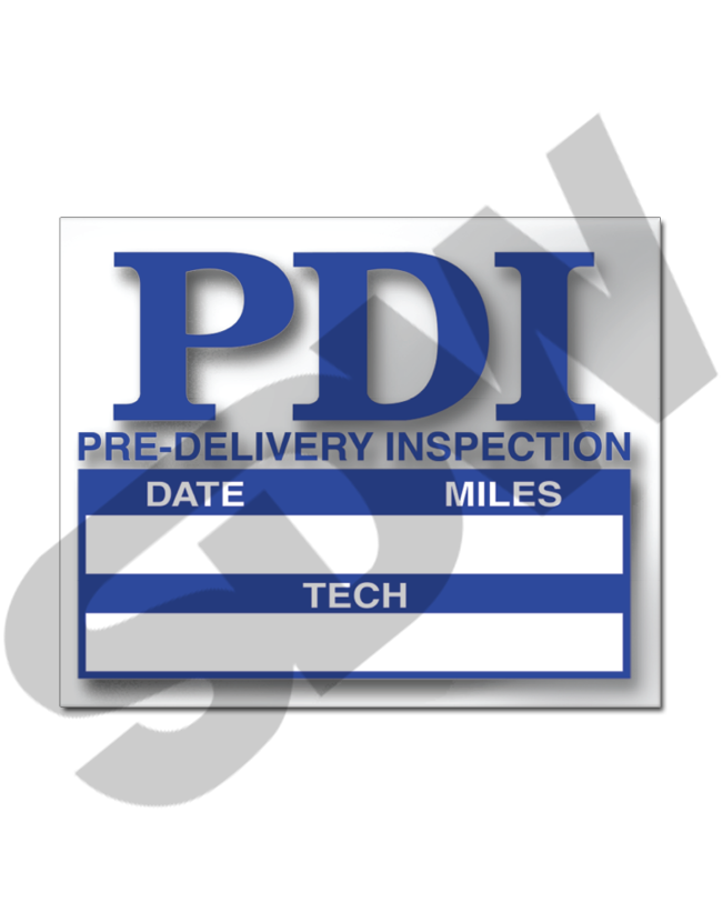 Static Cling “PDI” Pre-Delivery Inspection Stickers 1-568 – SDW