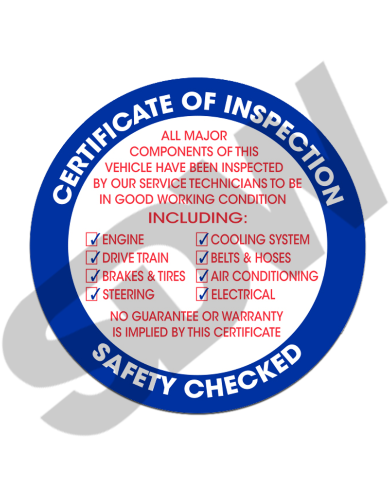 Vehicle Information: Inspection Stickers 4-7740 – SDW